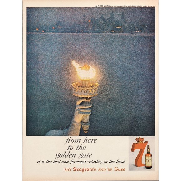 Seagram's | Art | 959 Seagrams 7 Crowns Whiskey Vintage Print Ad Statue ...